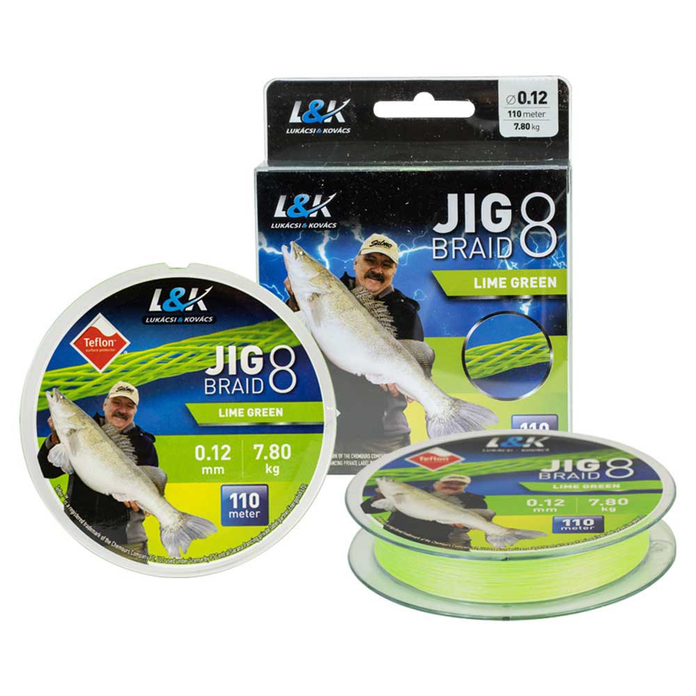 L&k 30917006 LK JIG 8 Teflon 110 m Плетеный Lime Green 0.060 mm 7ft.ru